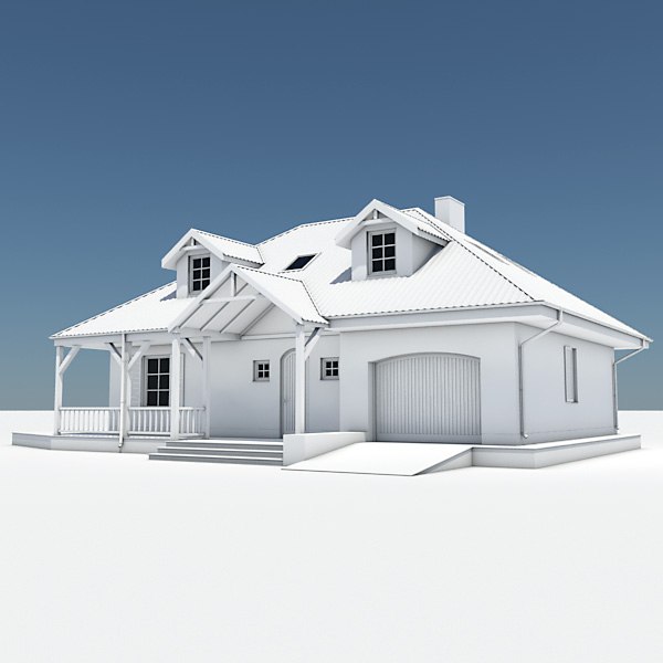 single house garage 3d 3ds