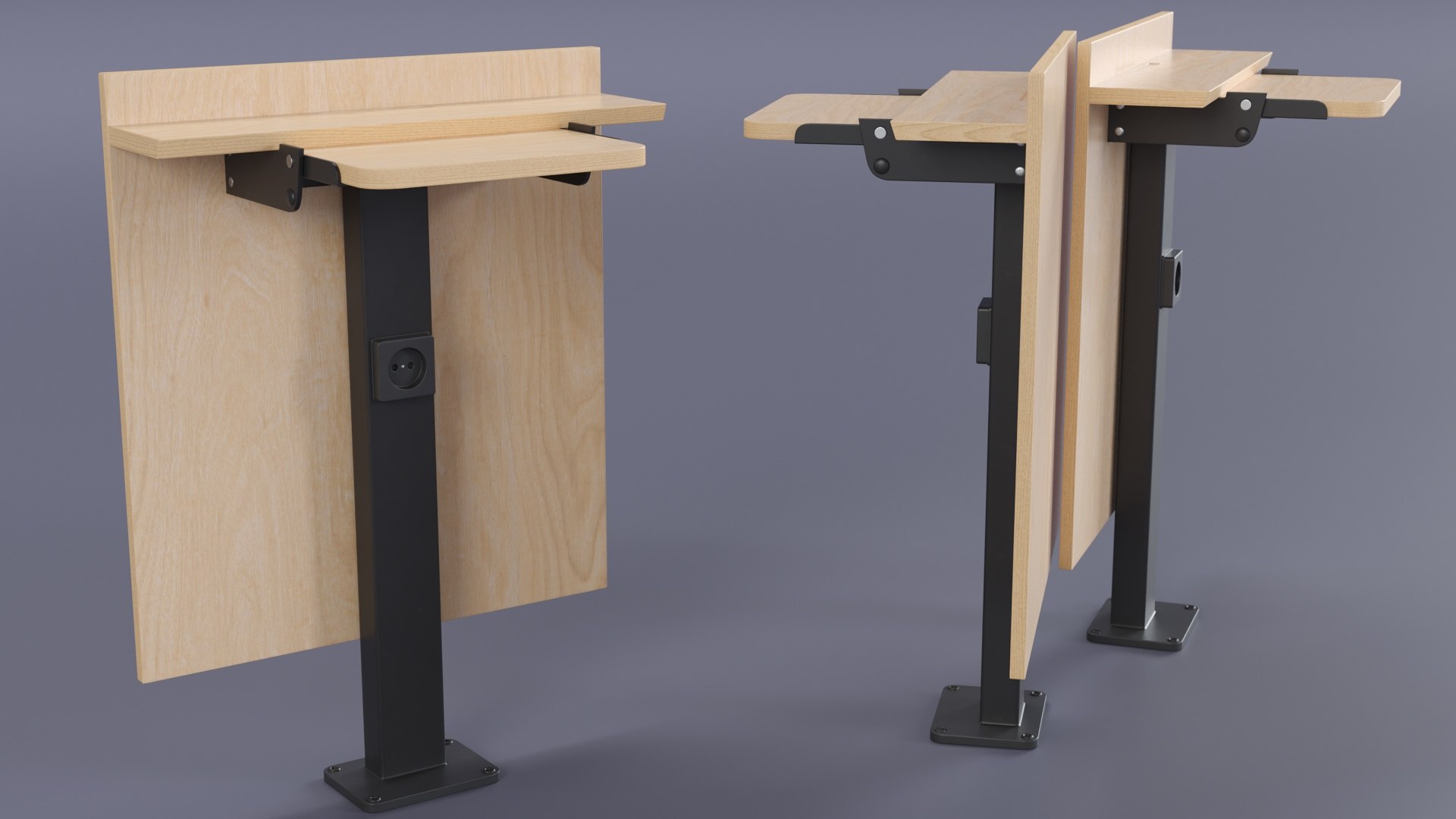 3D Auditorium Table Light Wood Model - TurboSquid 1957861