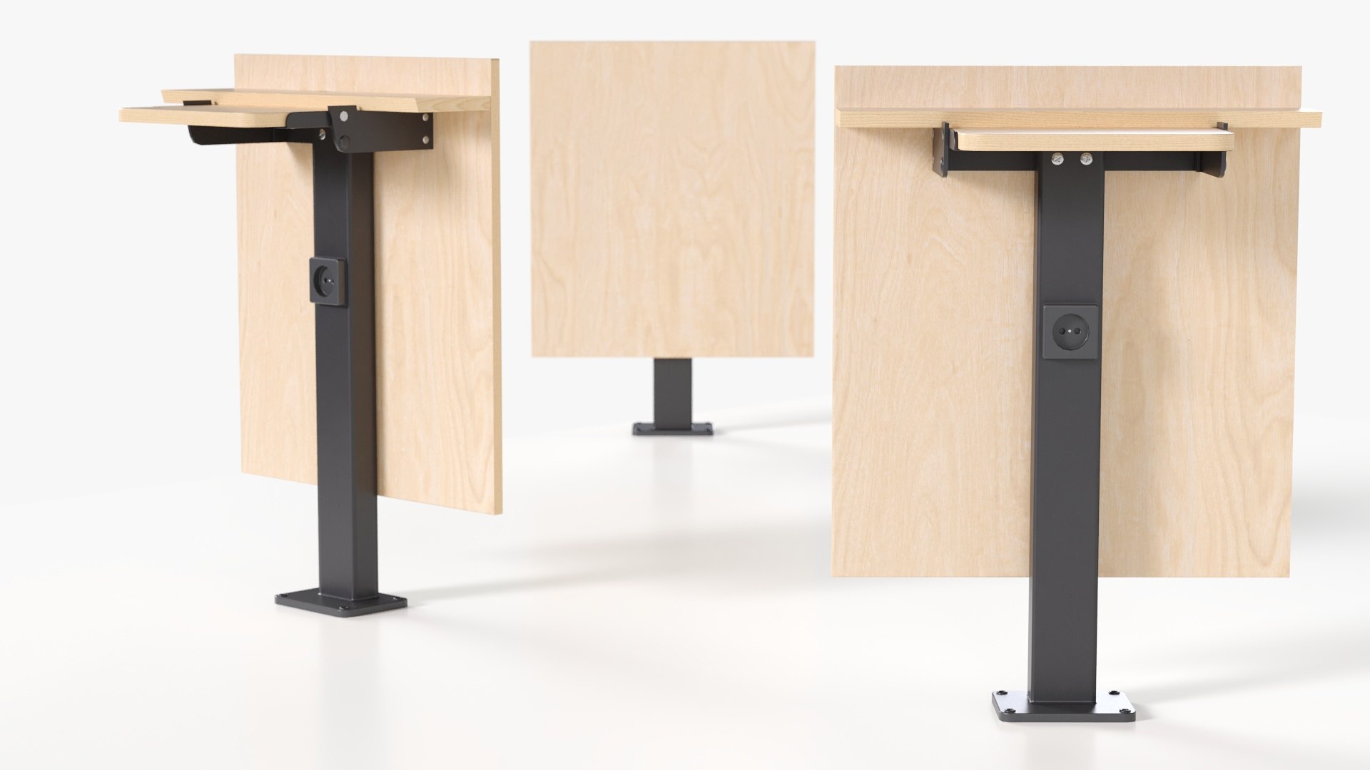 3D Auditorium Table Light Wood Model - TurboSquid 1957861