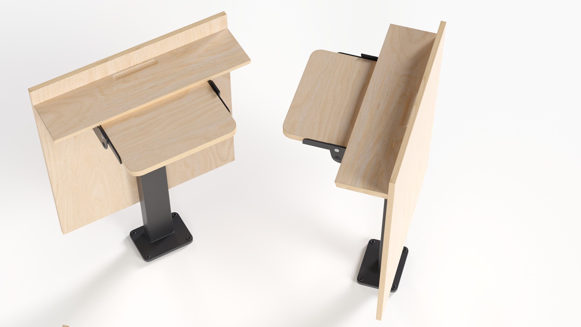 3D Auditorium Table Light Wood Model - TurboSquid 1957861