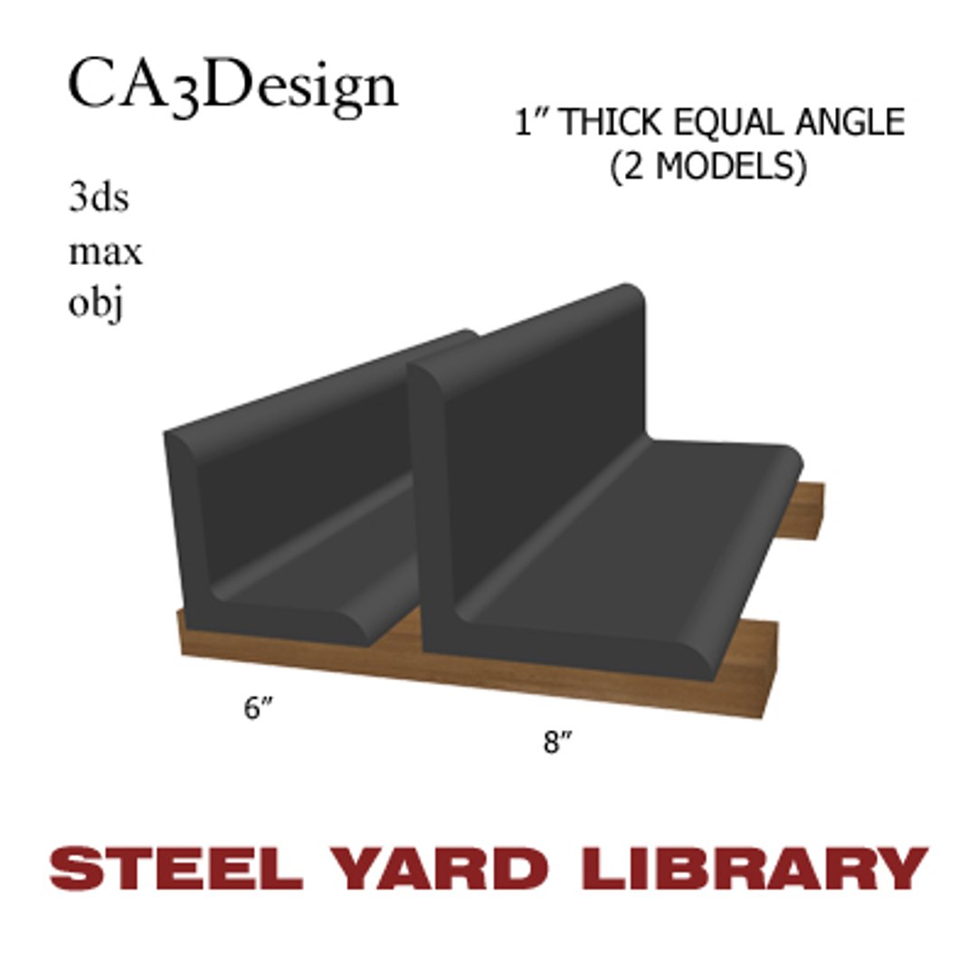 1in Equal Angle 3d Model