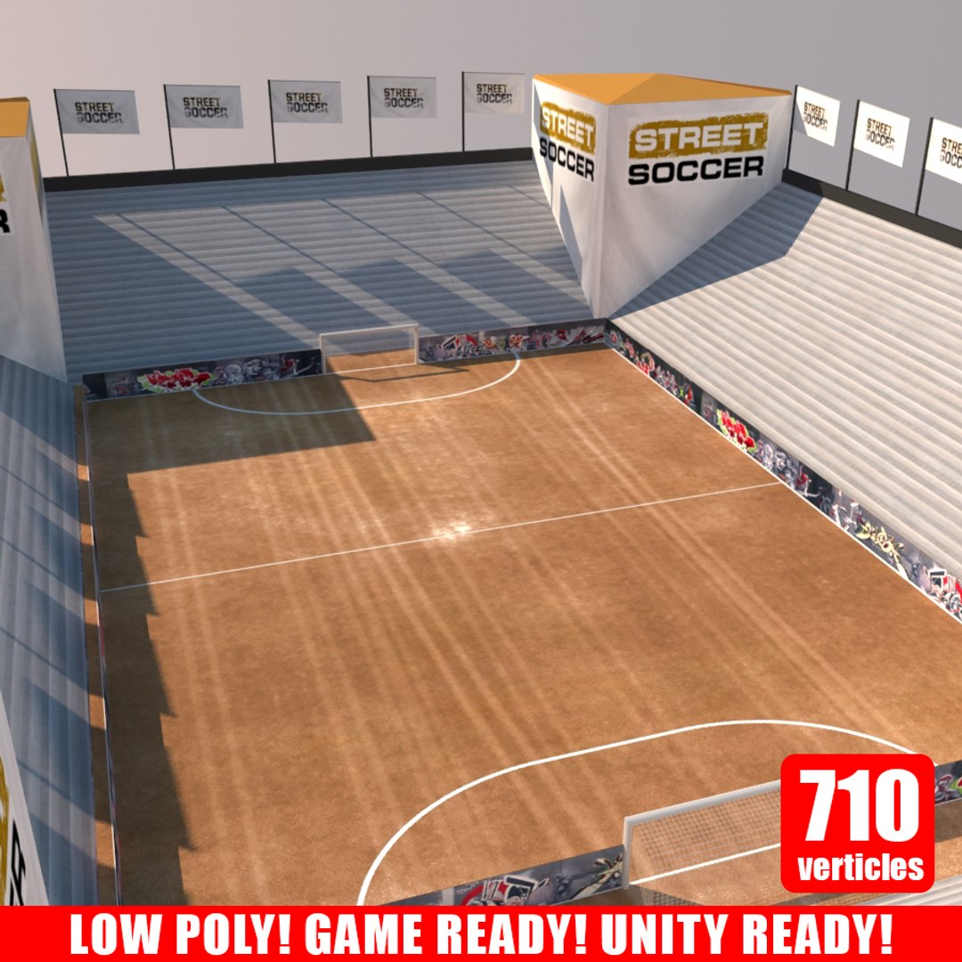 Street Soccer Court Arena 3d Model