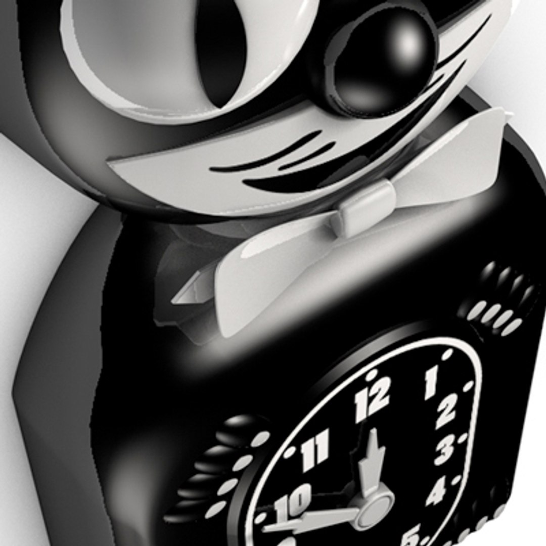 3d model cat clock