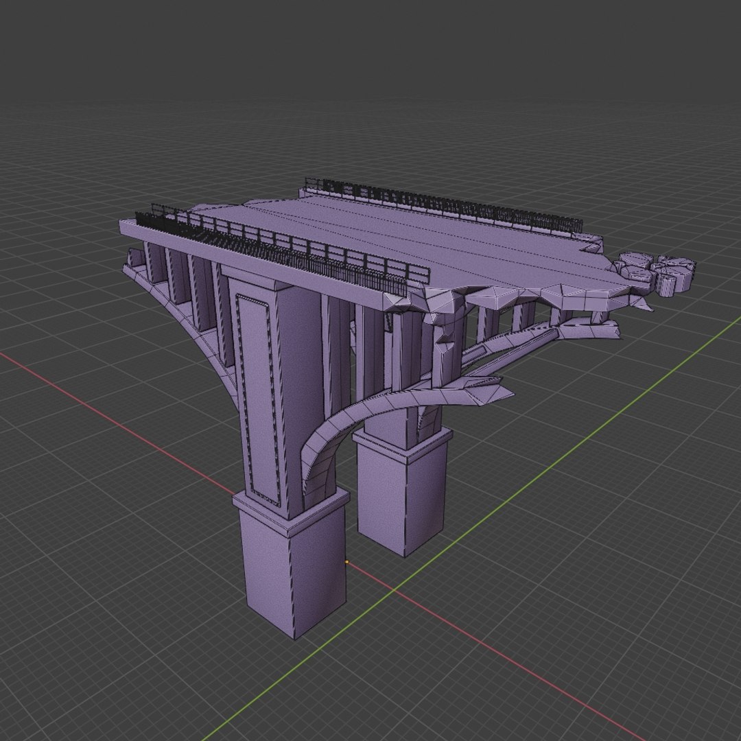 Set Destroyed Bridge 3D Model - TurboSquid 1531735