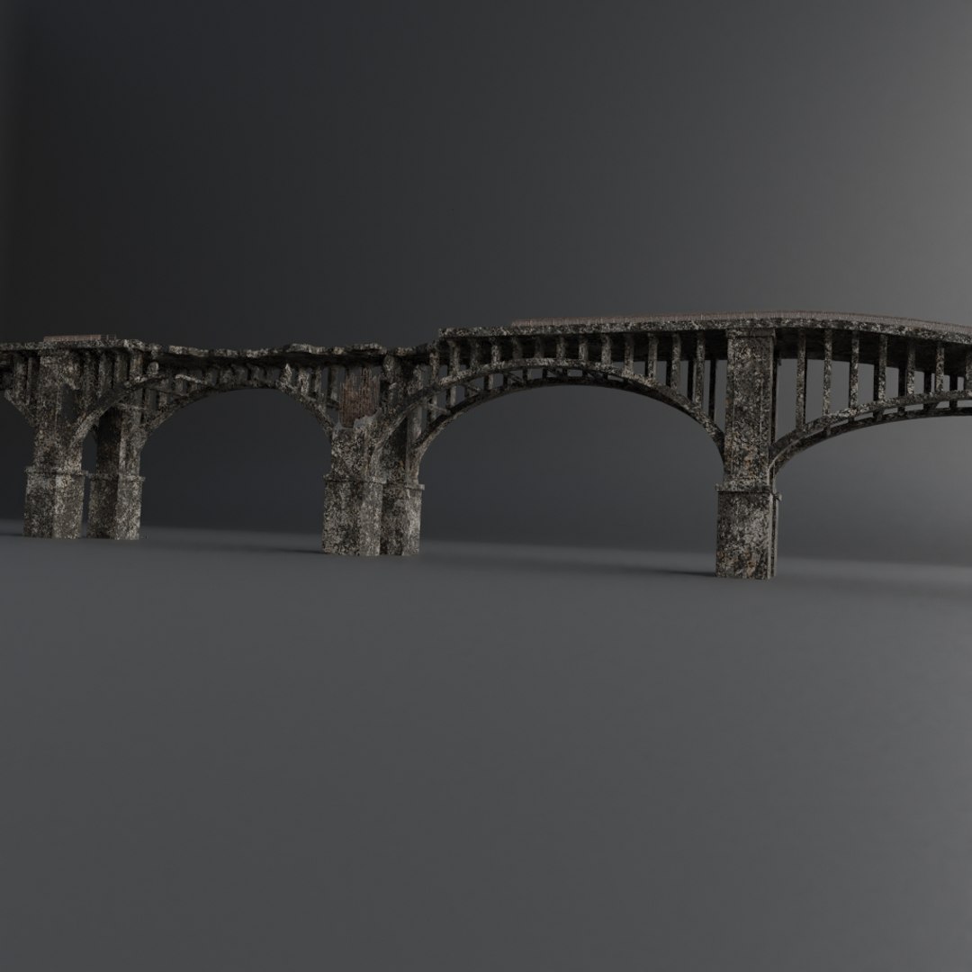 Set Destroyed Bridge 3D Model - TurboSquid 1531735