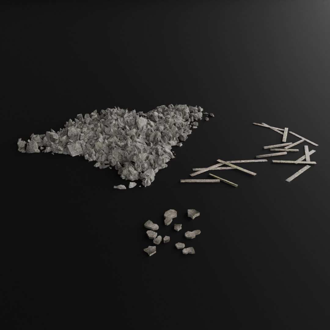 Set Destroyed Bridge 3D Model - TurboSquid 1531735