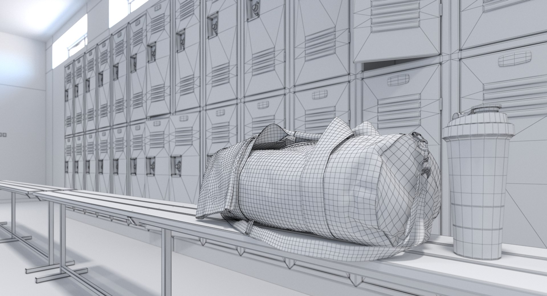 Realistic Locker Room 3D Model - TurboSquid 1374728