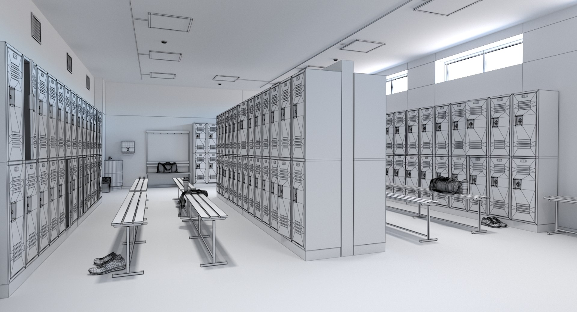 Realistic locker room 3D model - TurboSquid 1374728