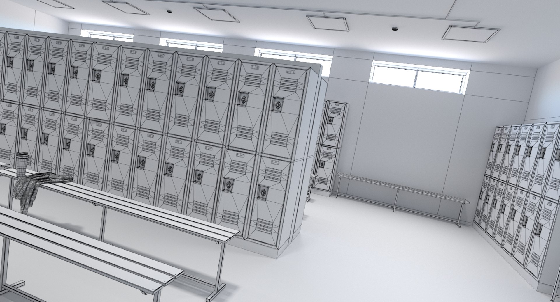 Realistic Locker Room 3D Model - TurboSquid 1374728