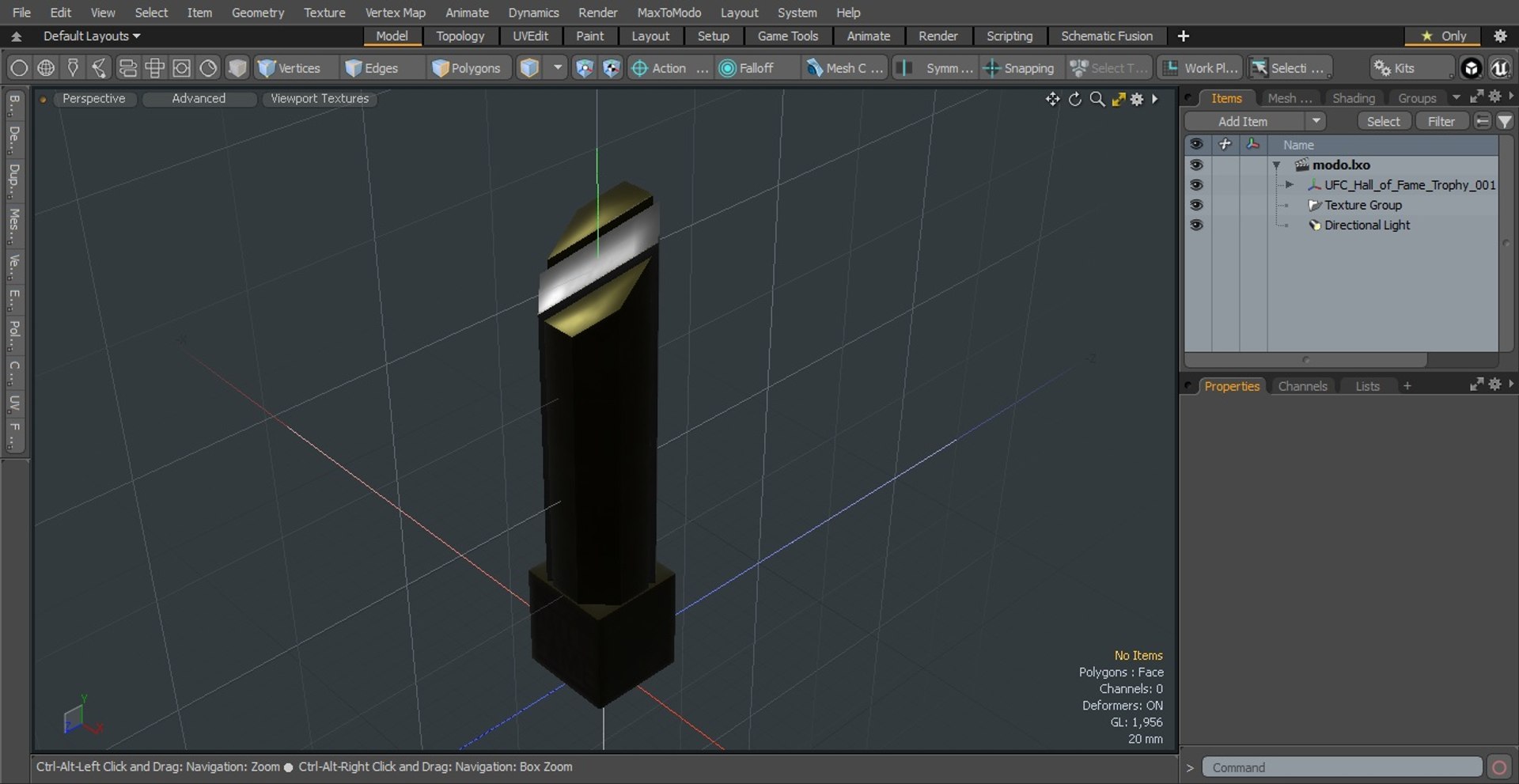 UFC Hall of Fame Trophy 3D model - TurboSquid 2114389