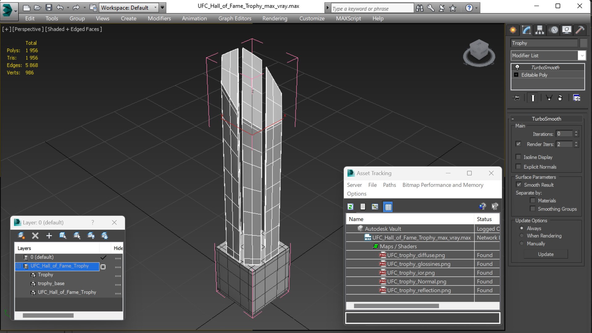 UFC Hall of Fame Trophy 3D model - TurboSquid 2114389