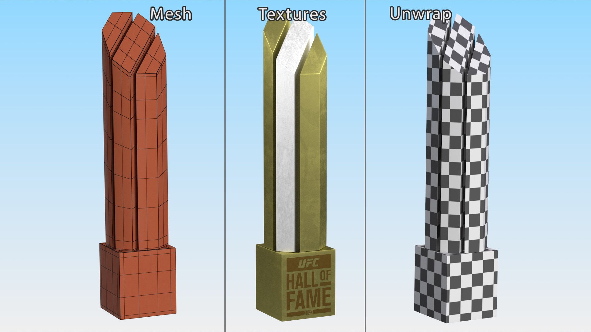UFC Hall of Fame Trophy 3D model - TurboSquid 2114389