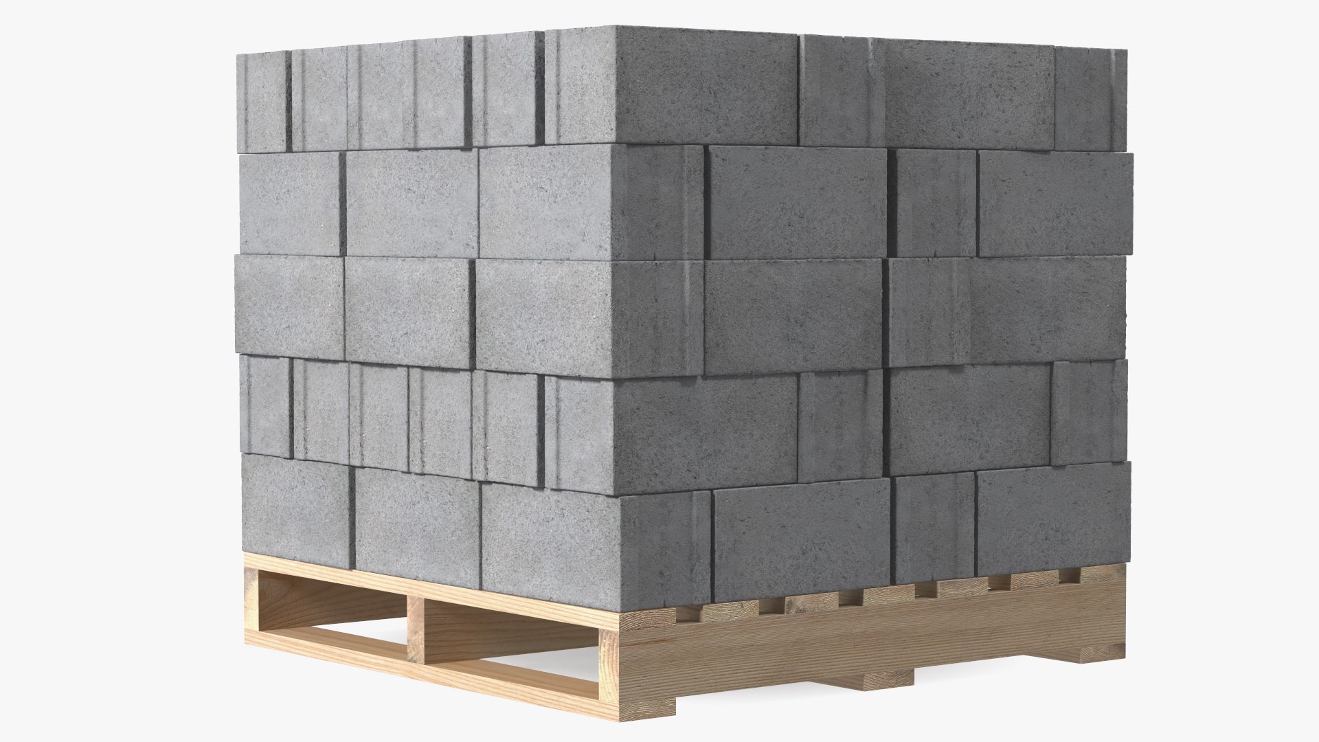 Wooden Pallet with Concrete Blocks model - TurboSquid 1910066