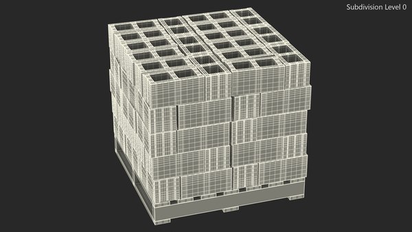 Wooden Pallet with Concrete Blocks model - TurboSquid 1910066
