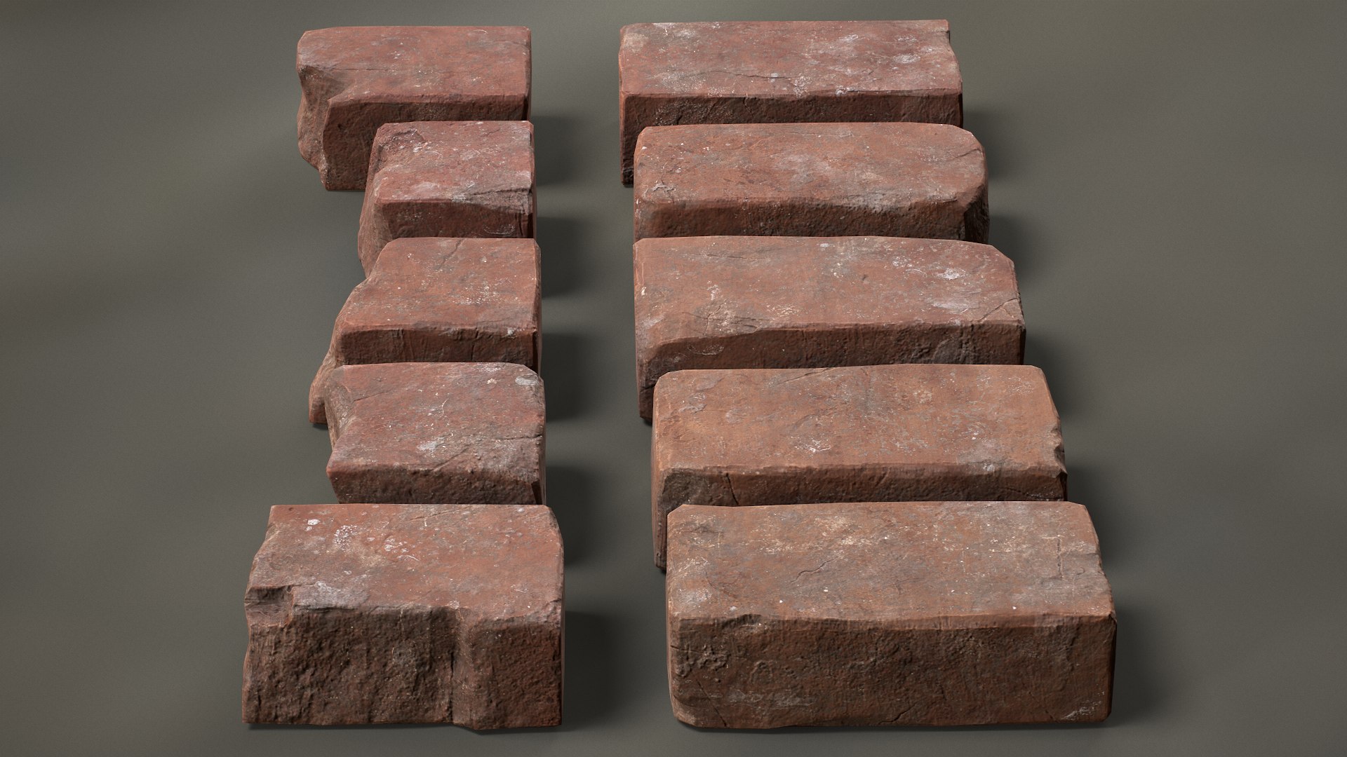 3D Old Bricks Pack - PBR Game Ready Low Poly - TurboSquid 2336431