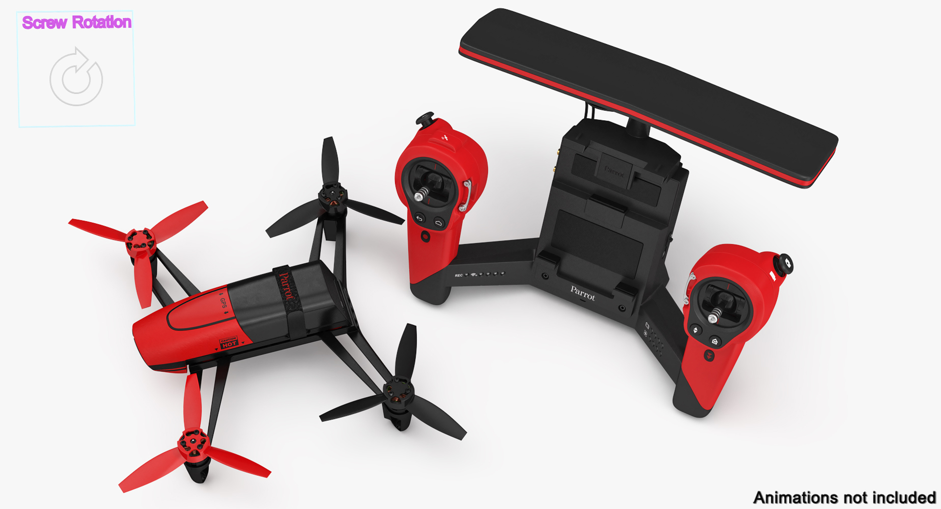 3D quadcopters remote controllers rigged model - TurboSquid 1236490