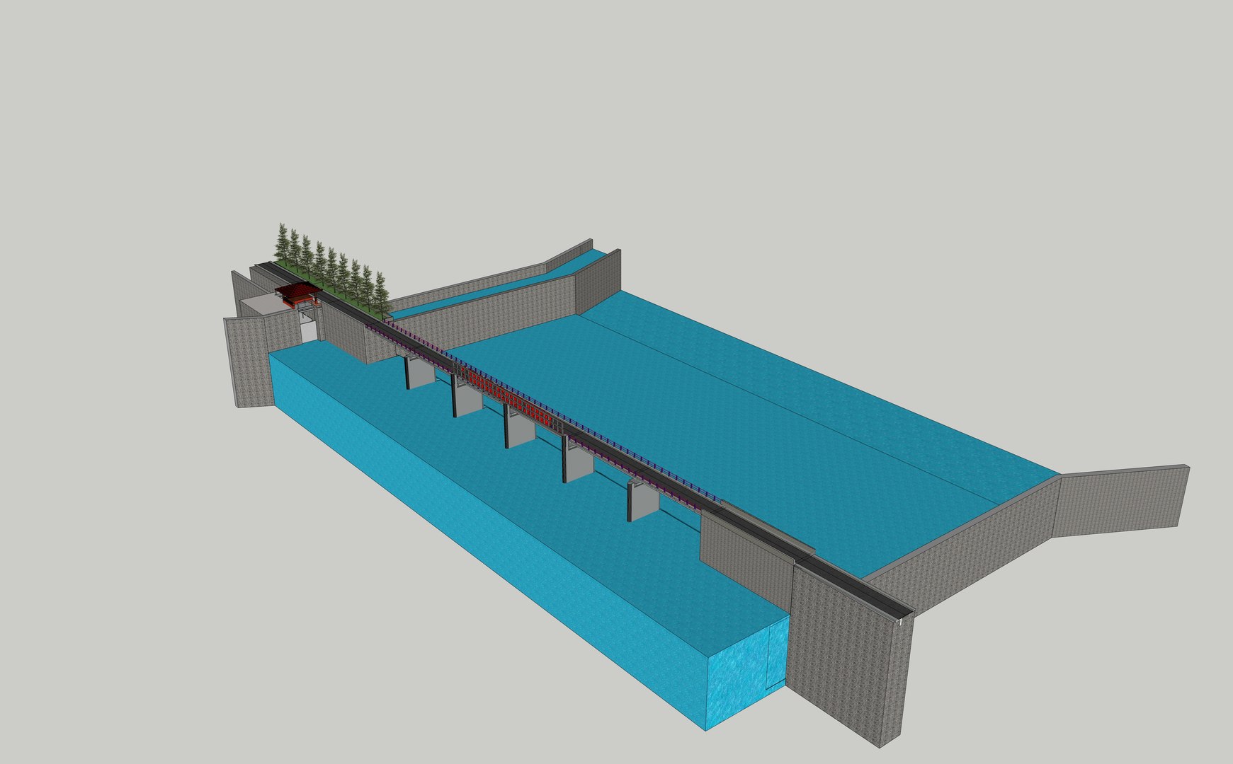 Water Dam Bridge 3D Model - TurboSquid 2016479