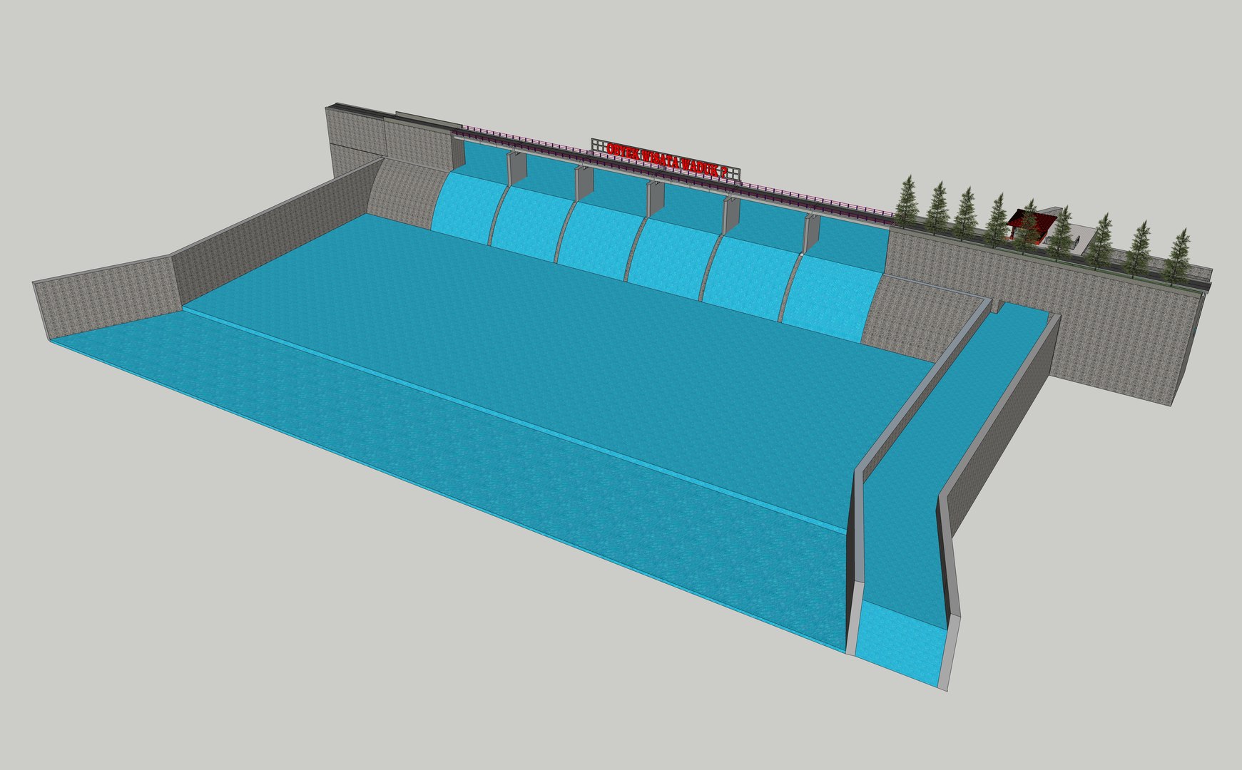 Water Dam Bridge 3D Model - TurboSquid 2016479