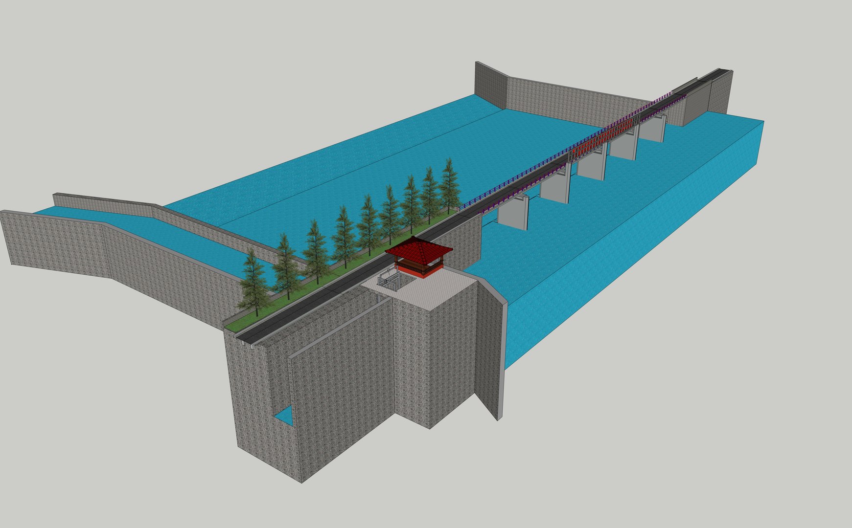 Water Dam Bridge 3D Model - TurboSquid 2016479