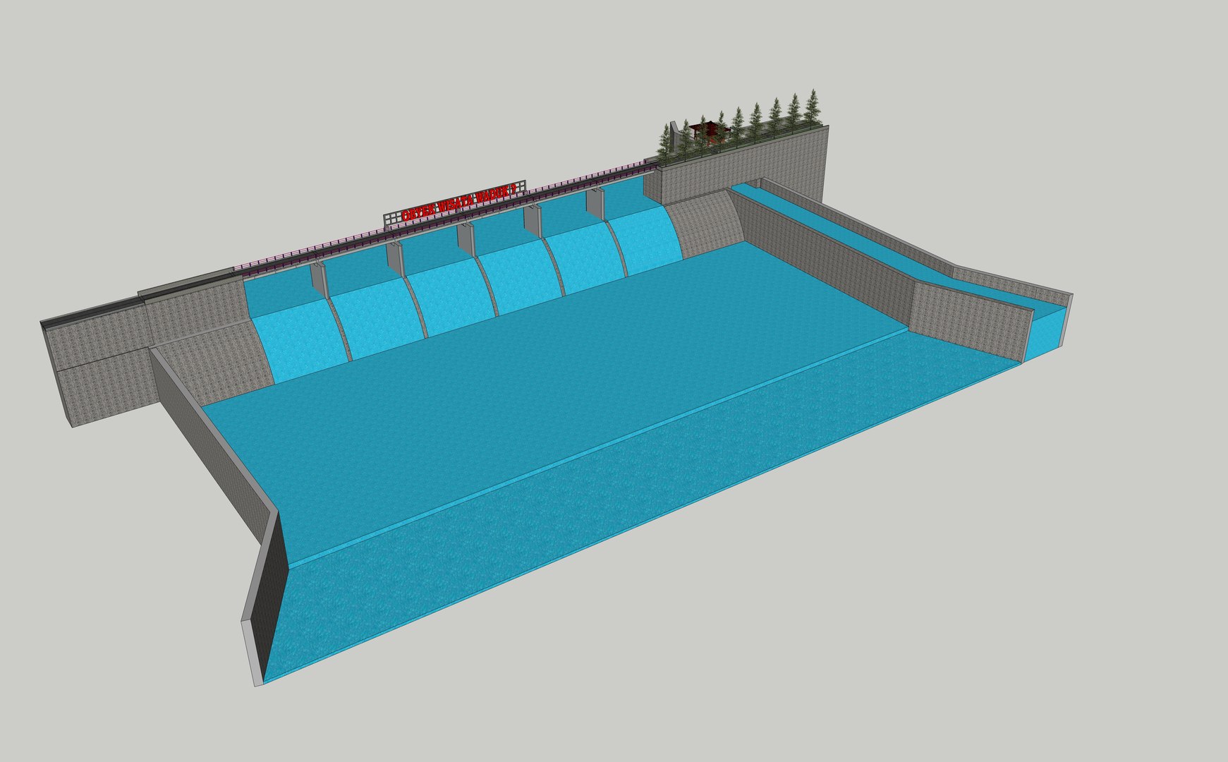 Water Dam Bridge 3D Model - TurboSquid 2016479