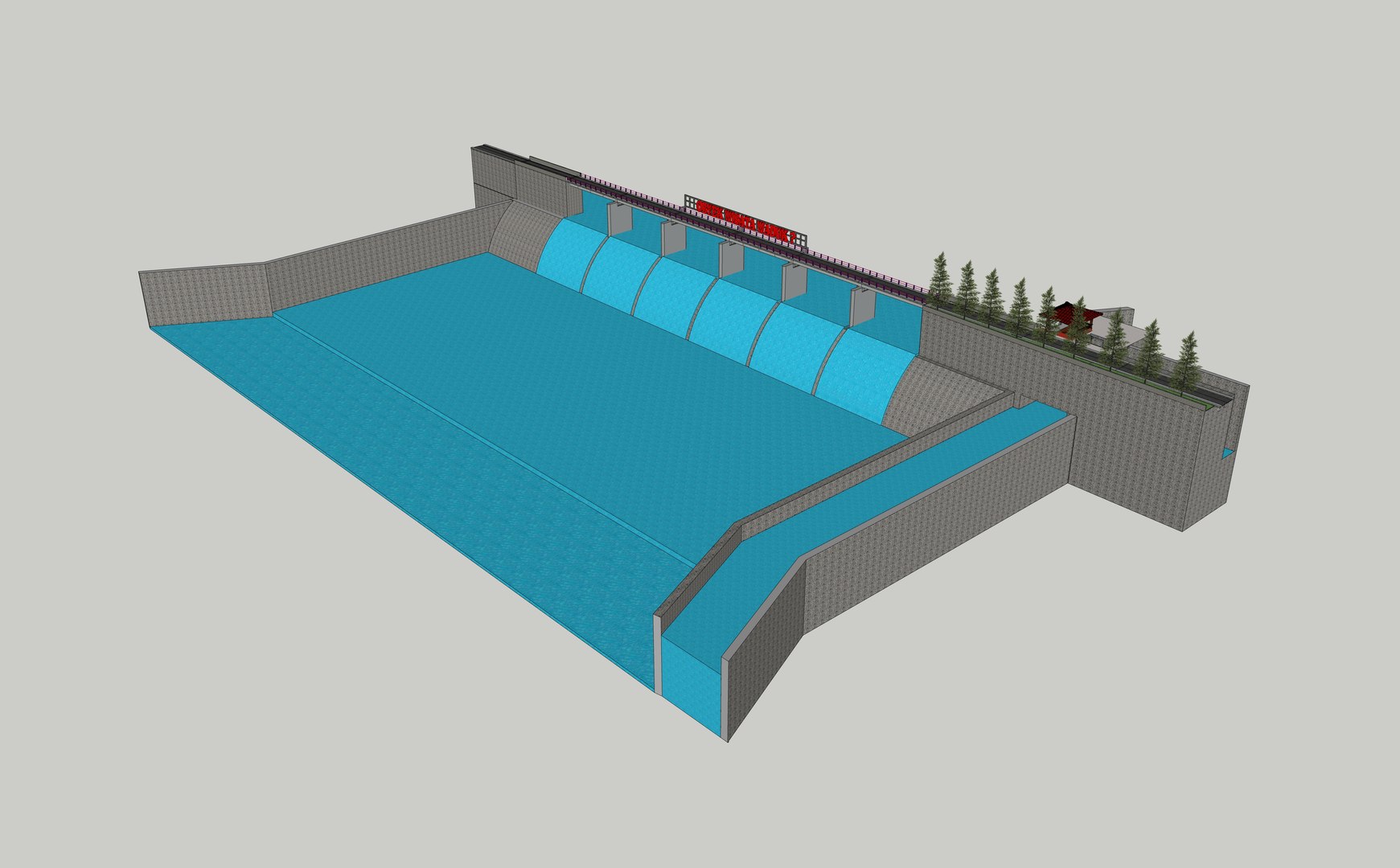 Water Dam Bridge 3D Model - TurboSquid 2016479