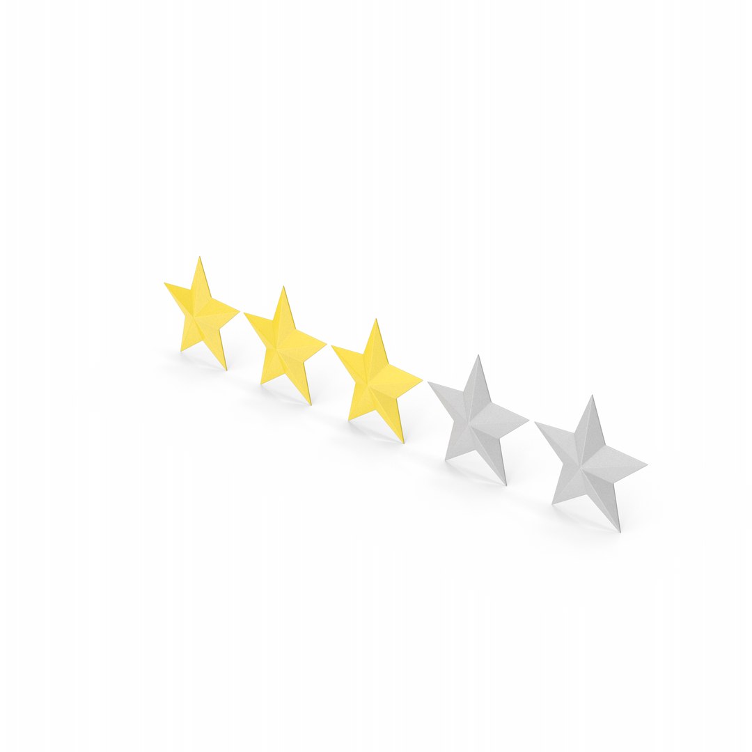 3D Three Stars Rating Model - TurboSquid 2113427