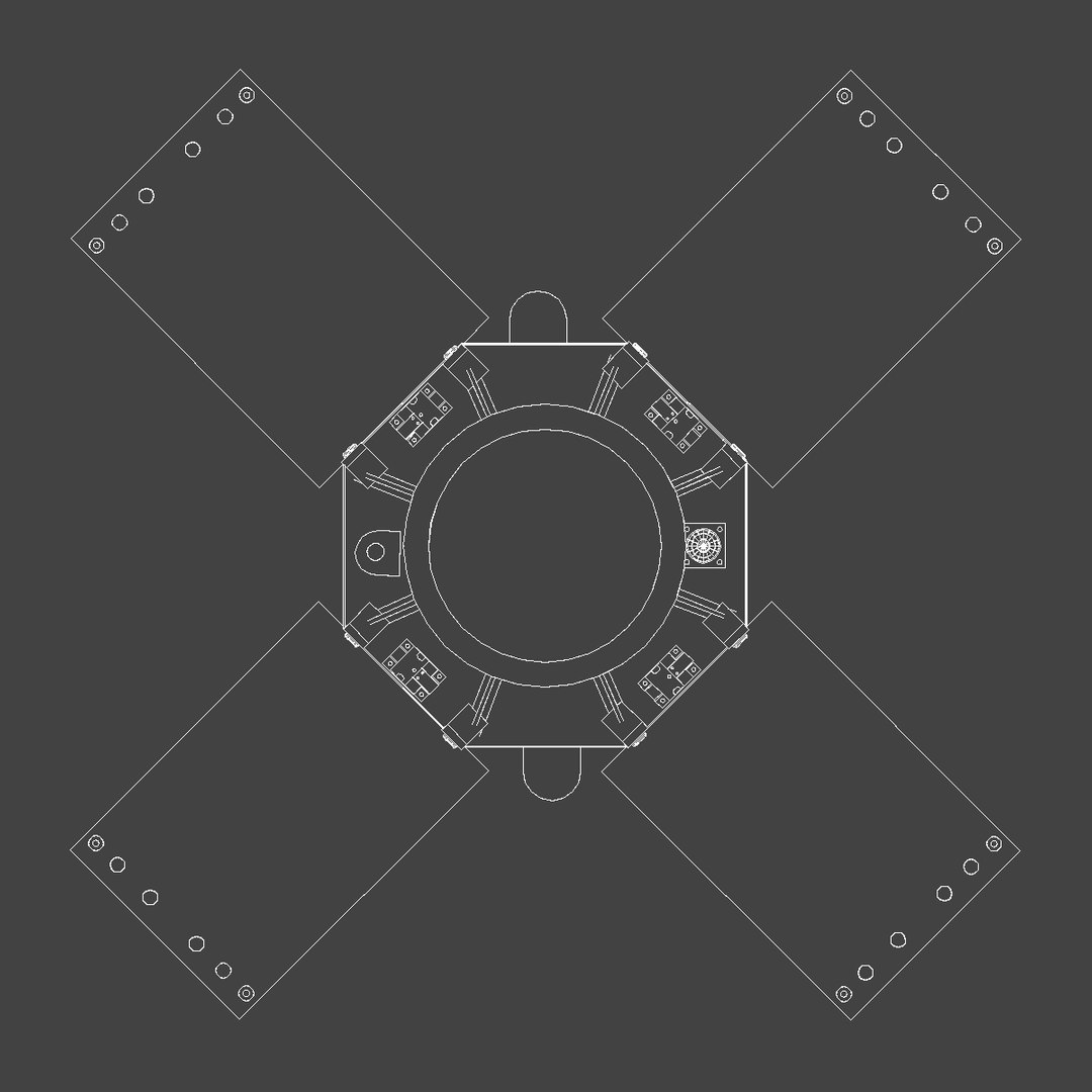 3d Orbiting Satellite Cob Model