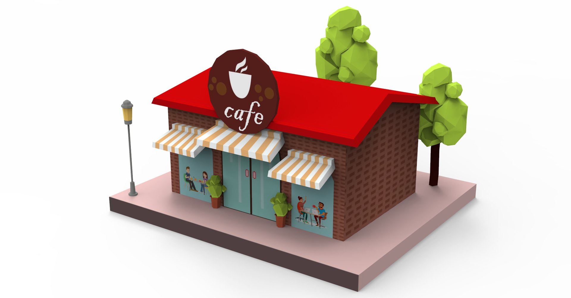 3D Cartoon City Buildings Shops - TurboSquid 1851682