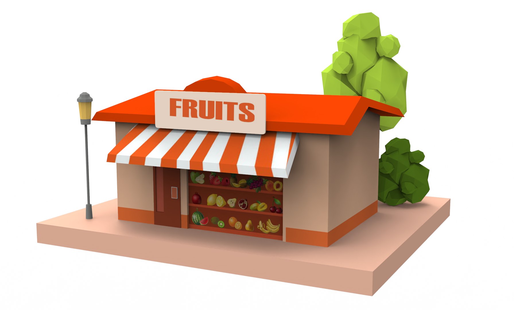 3D Cartoon City Buildings Shops - TurboSquid 1851682