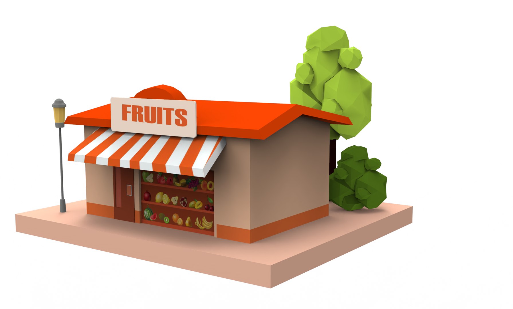 3D Cartoon City Buildings Shops - TurboSquid 1851682