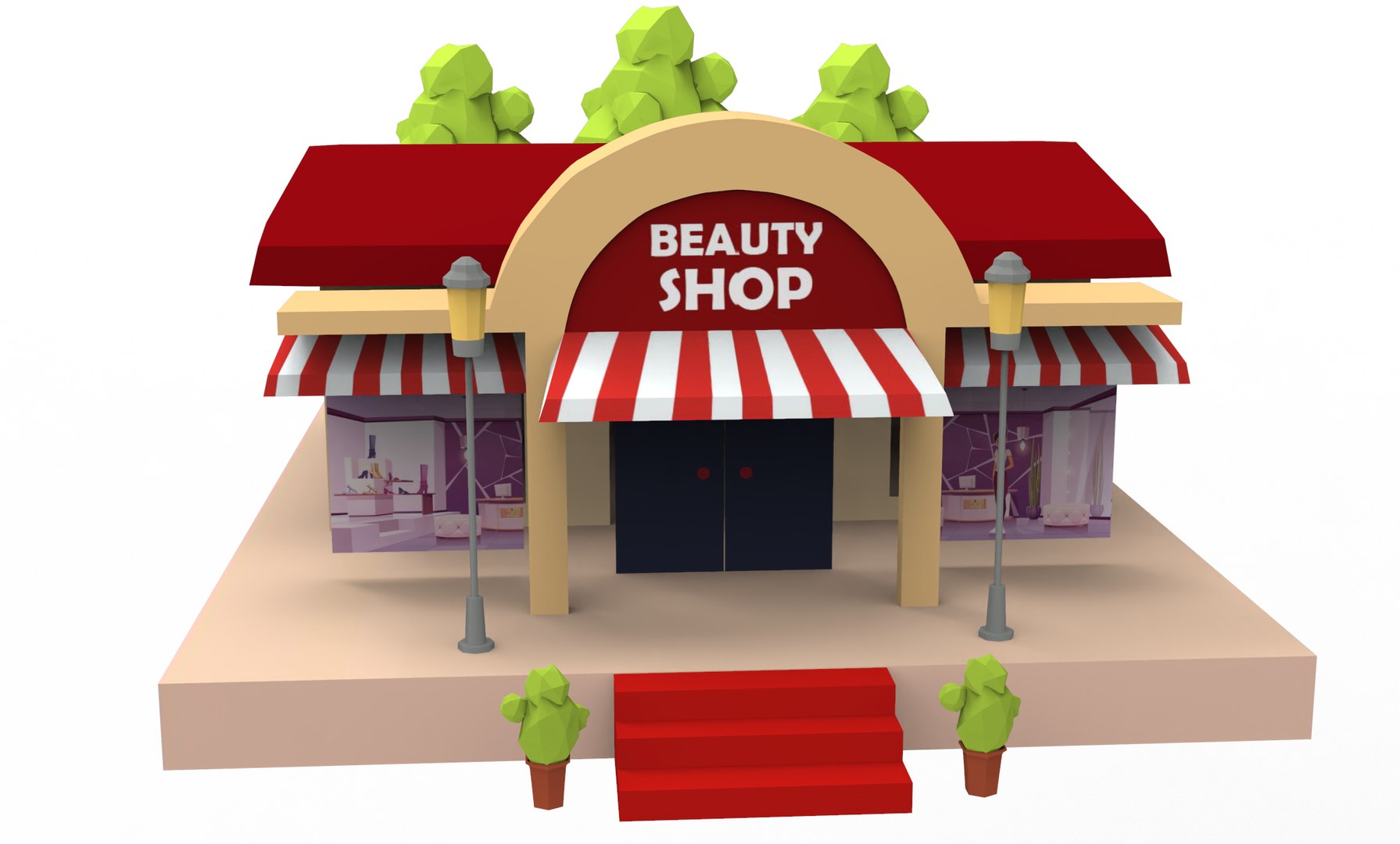 3D Cartoon City Buildings Shops - TurboSquid 1851682