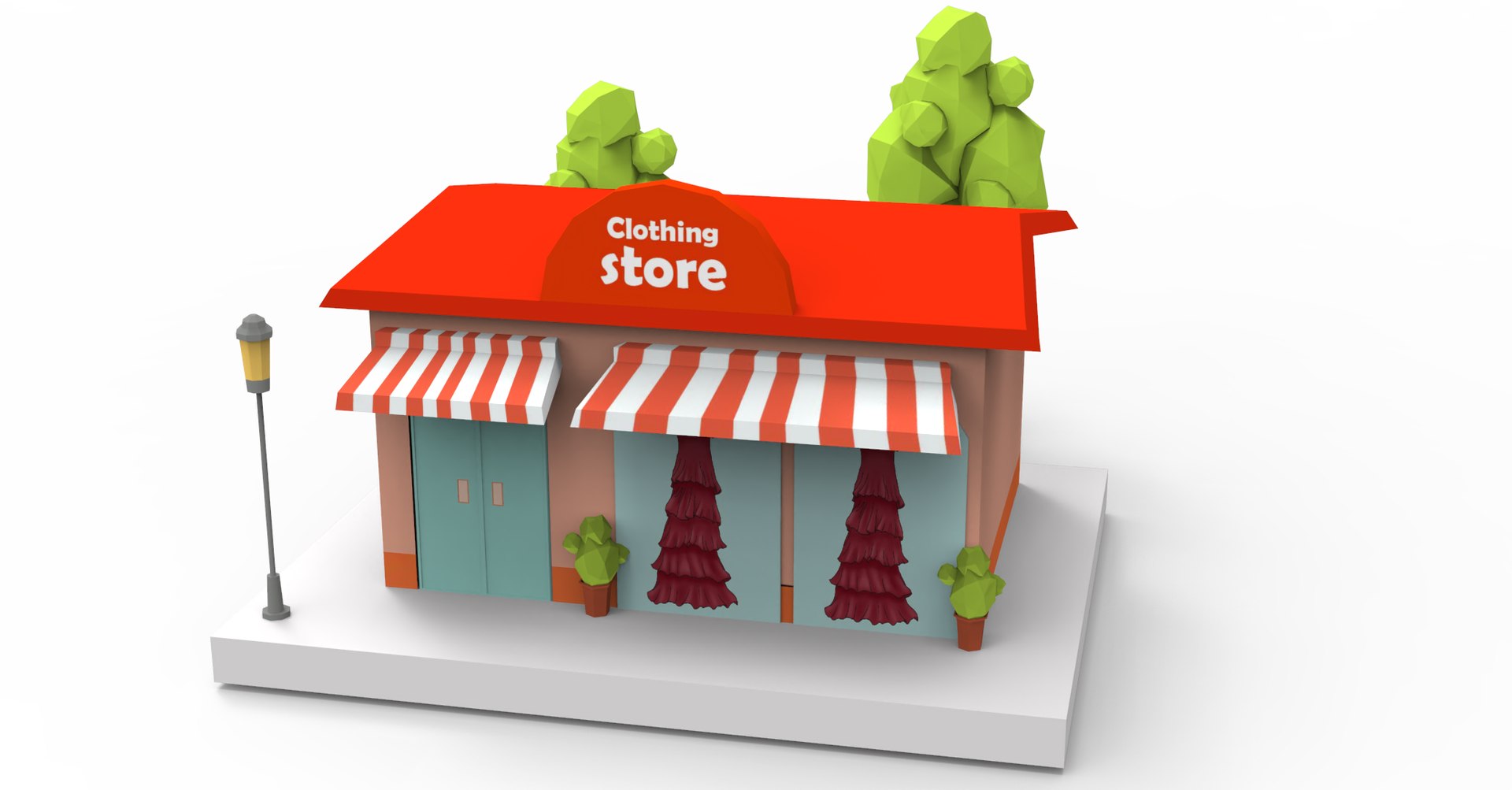 3D Cartoon City Buildings Shops - TurboSquid 1851682