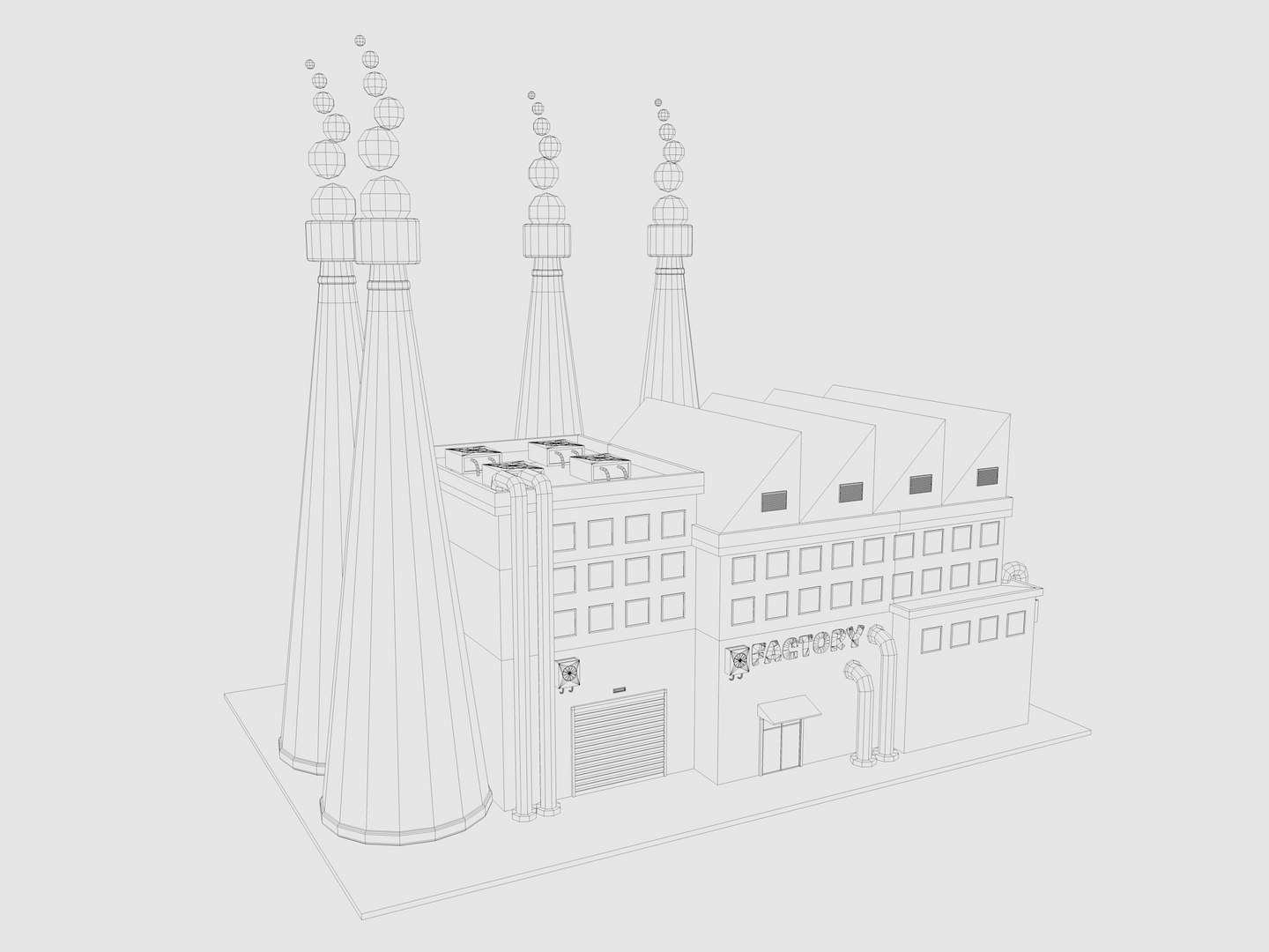 3D Model Cartoon Factory - TurboSquid 2237428