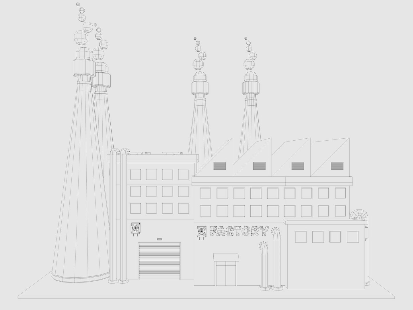 3D Model Cartoon Factory - TurboSquid 2237428