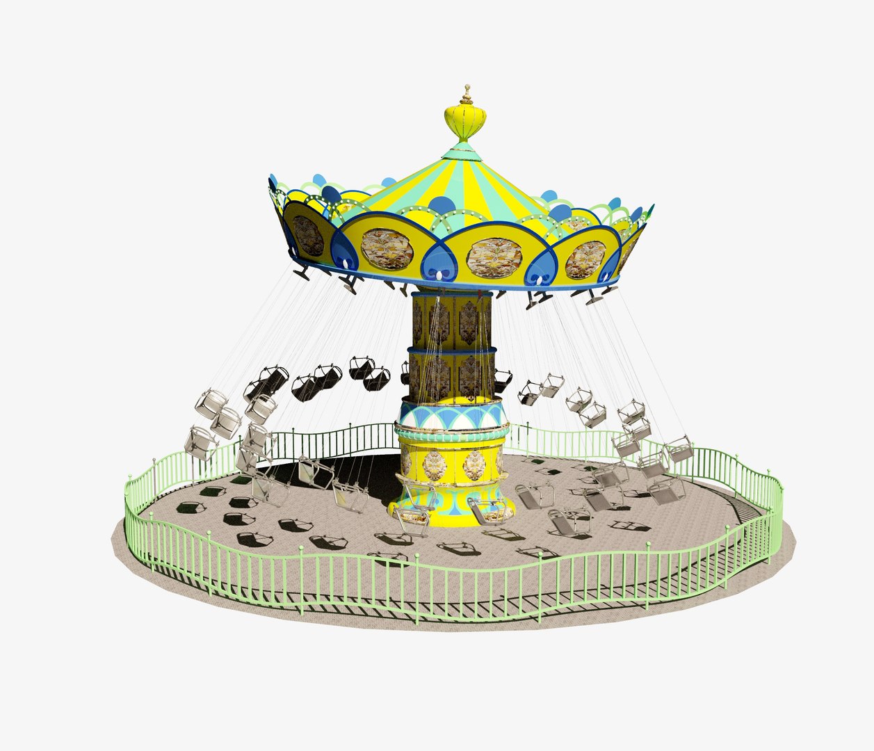 Chain Carousel 3D Model - TurboSquid 1942610