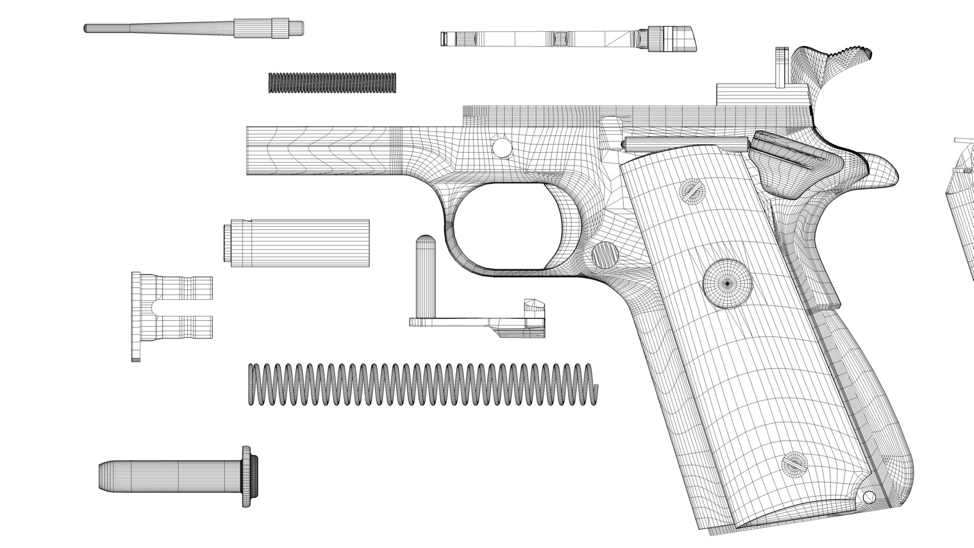 3d Model Automatic Pistol Colt 1911
