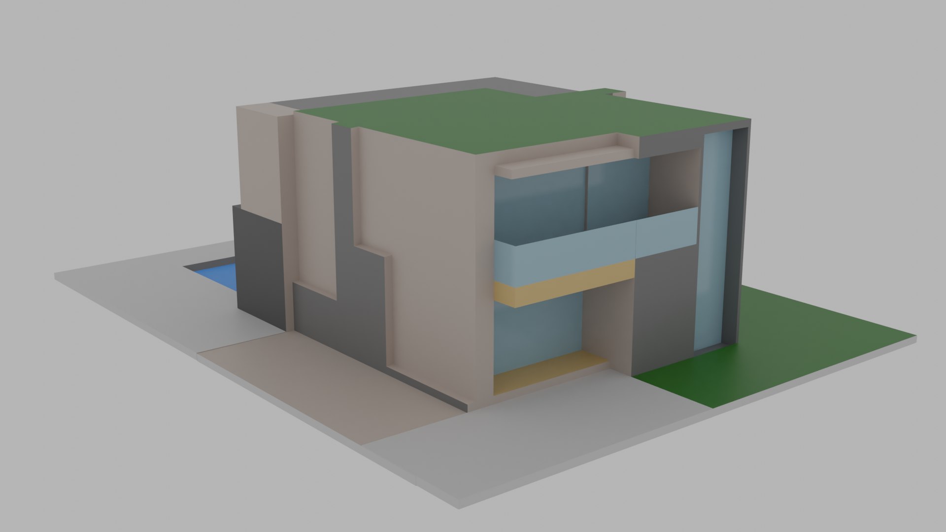 Low Poly Modern House 3D Model - TurboSquid 2084587