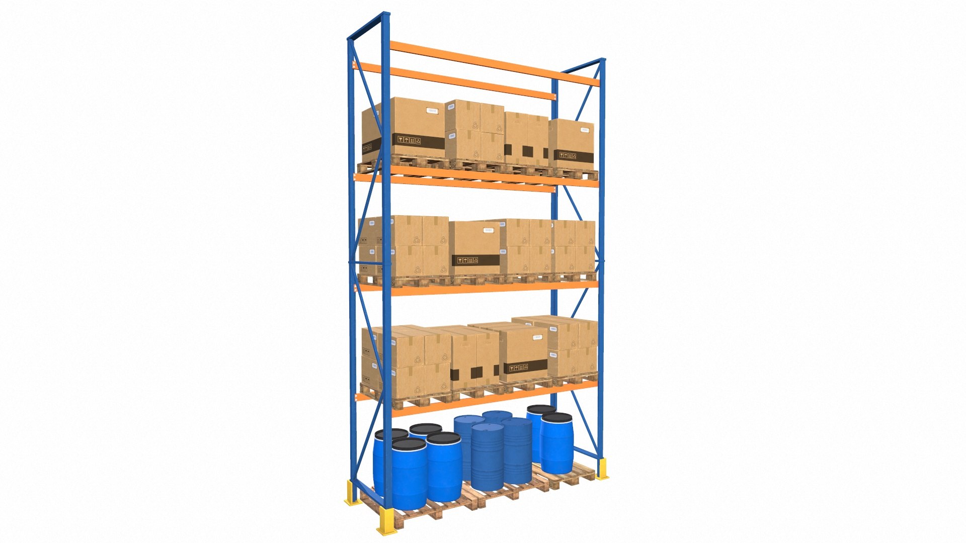 3D Detailed Full Warehouse Rack Model - TurboSquid 2340483
