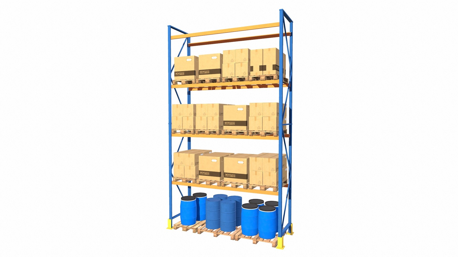 3D Detailed Full Warehouse Rack Model - TurboSquid 2340483