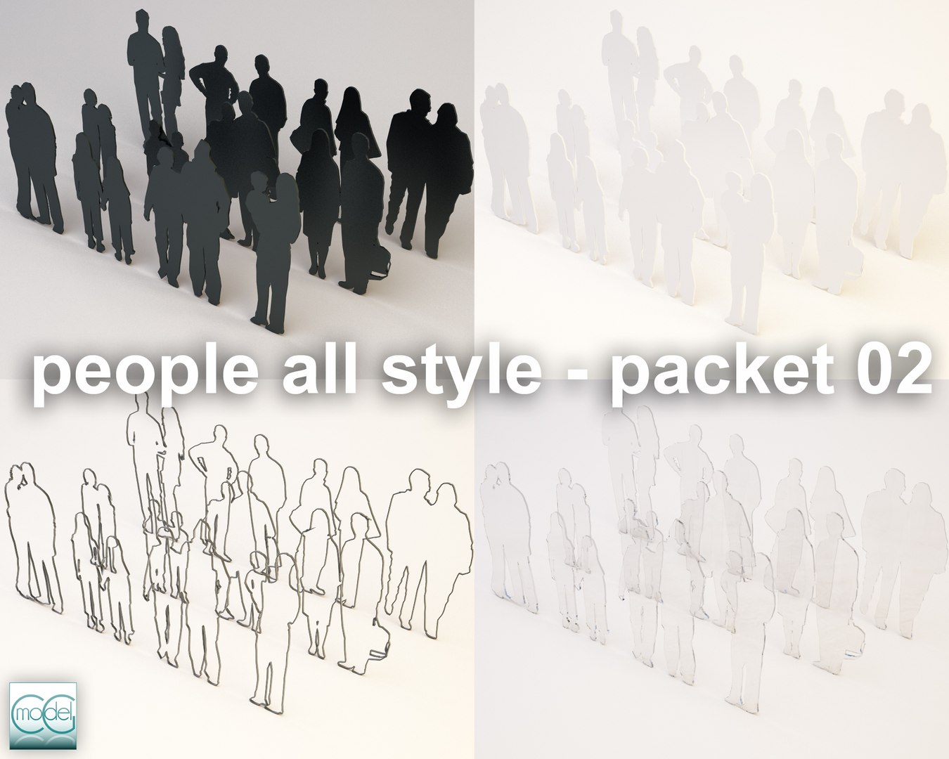 Silhouette People 3d 3ds