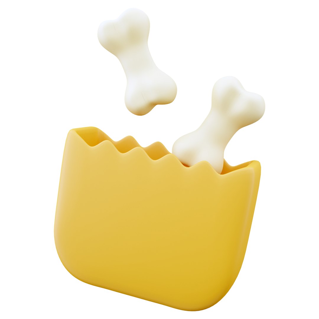 3D Model Dog Bone Pet Food Icon - TurboSquid 2066378