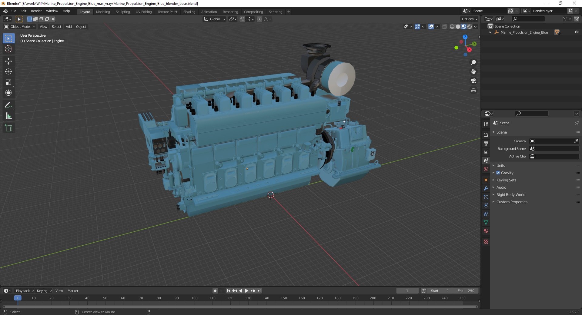 Marine Propulsion Engine Blue 3D Model - TurboSquid 2274873