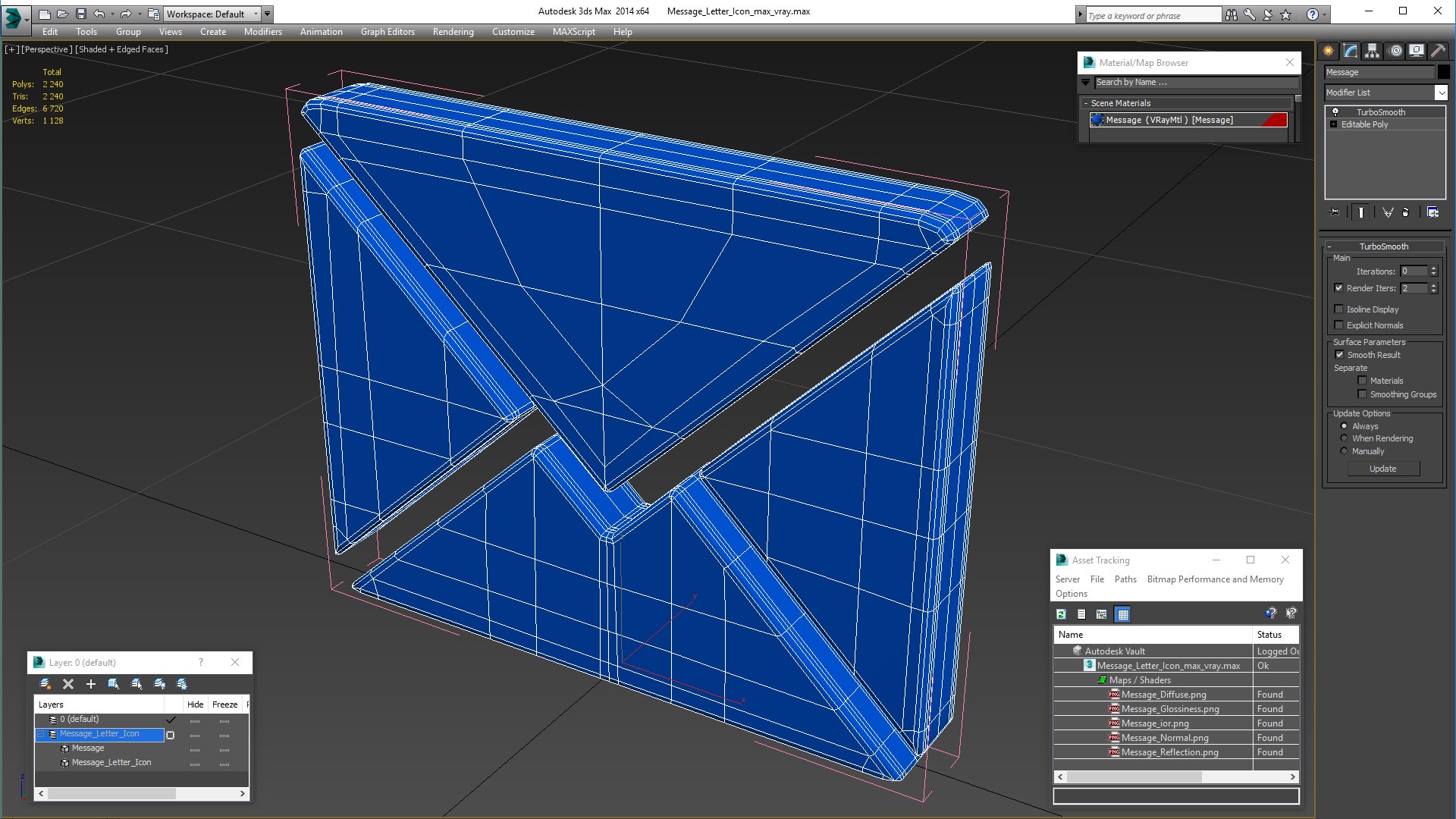 3D Message Letter Icon Symbol Model - TurboSquid 1694042