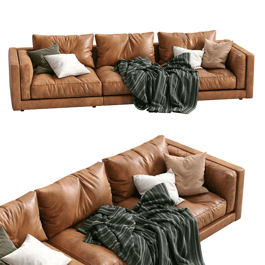 3D Flexform Leather Sofa Lucien - TurboSquid 1671219