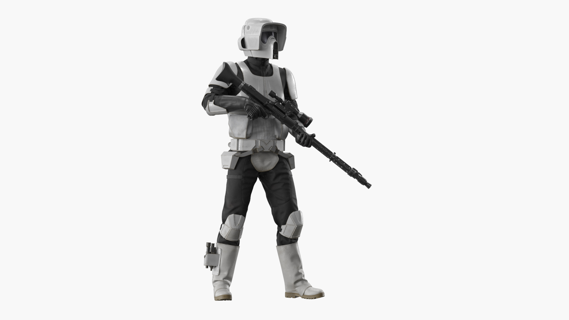 Battle-Worn Trooper Star Wars Standing In Ready Stance 3D - TurboSquid ...