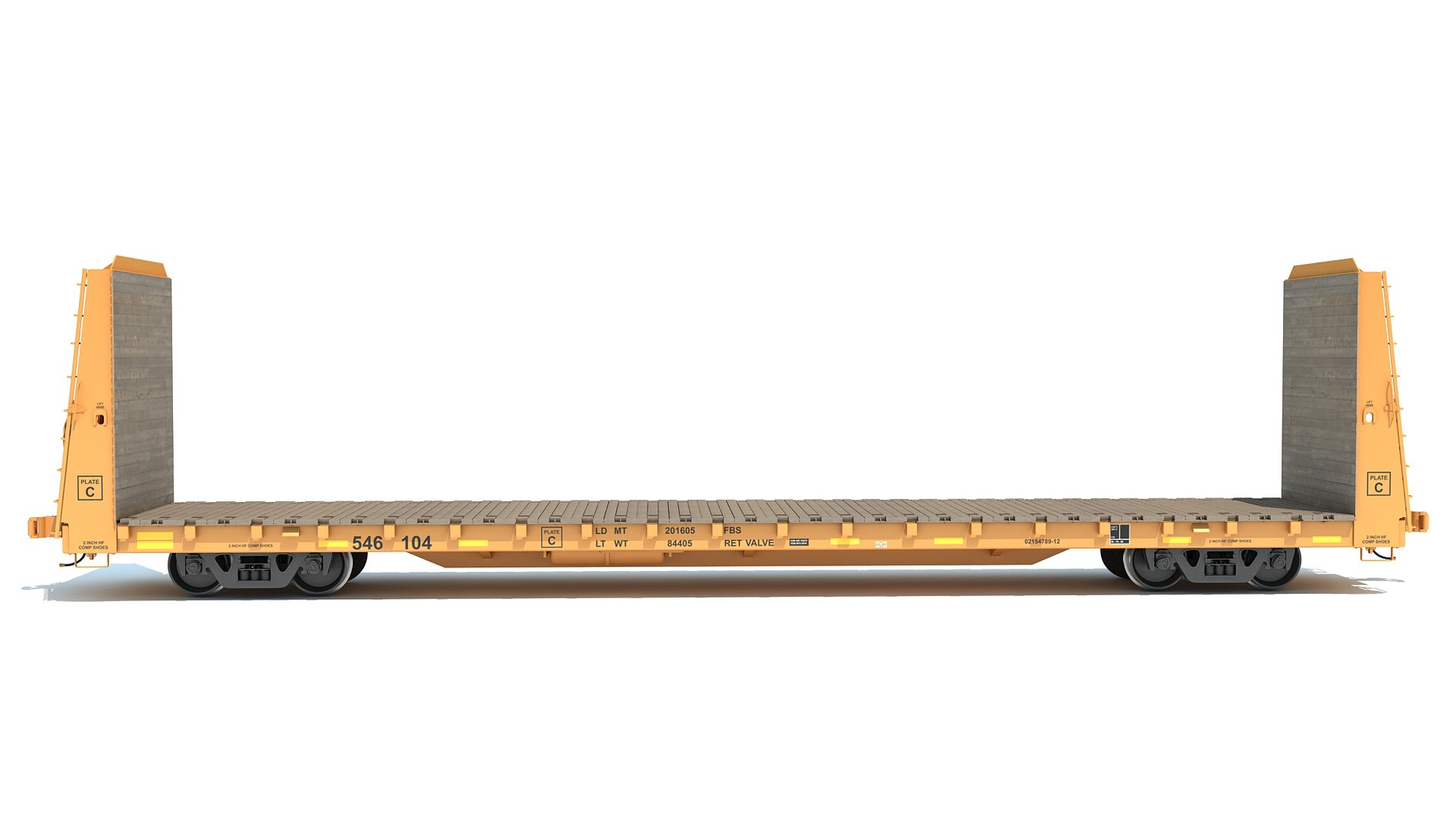 3D Model Bulkhead Flat Rail Car - TurboSquid 1598457