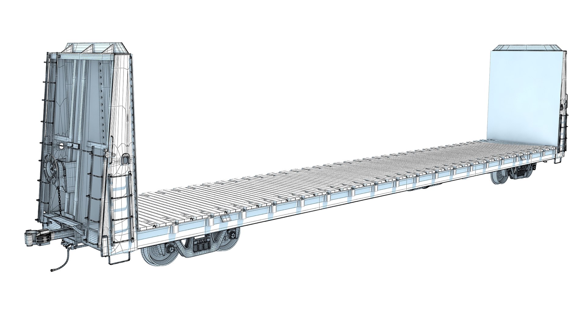3D Model Bulkhead Flat Rail Car - TurboSquid 1598457