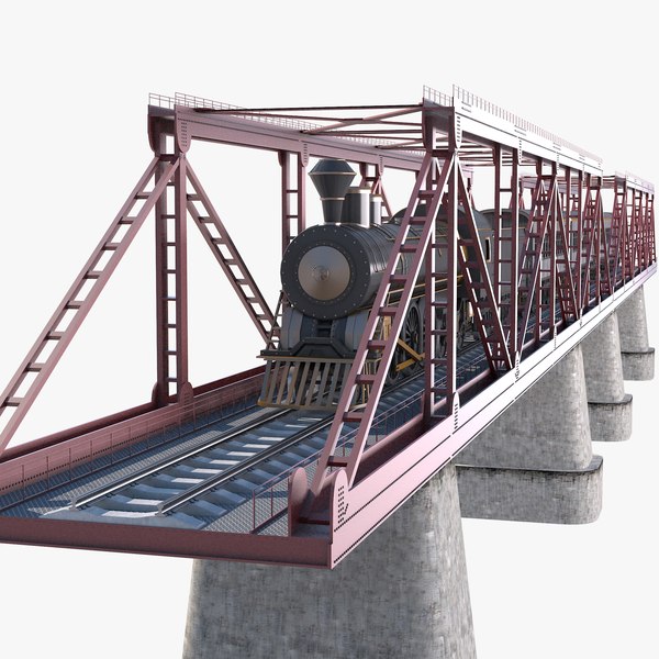 Railway Bridge and Train 3D model - TurboSquid 1834219