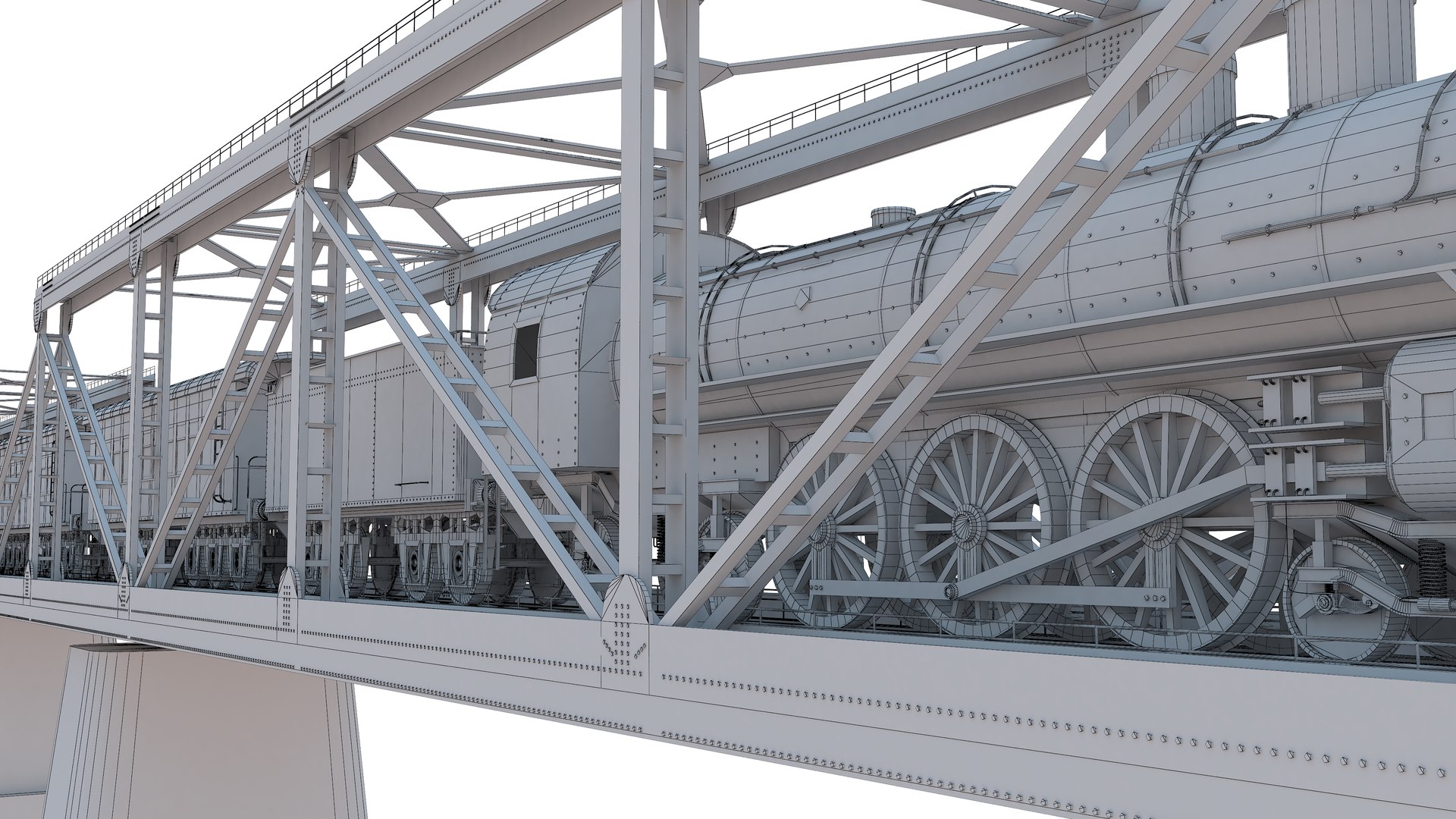 Railway Bridge and Train 3D model - TurboSquid 1834219