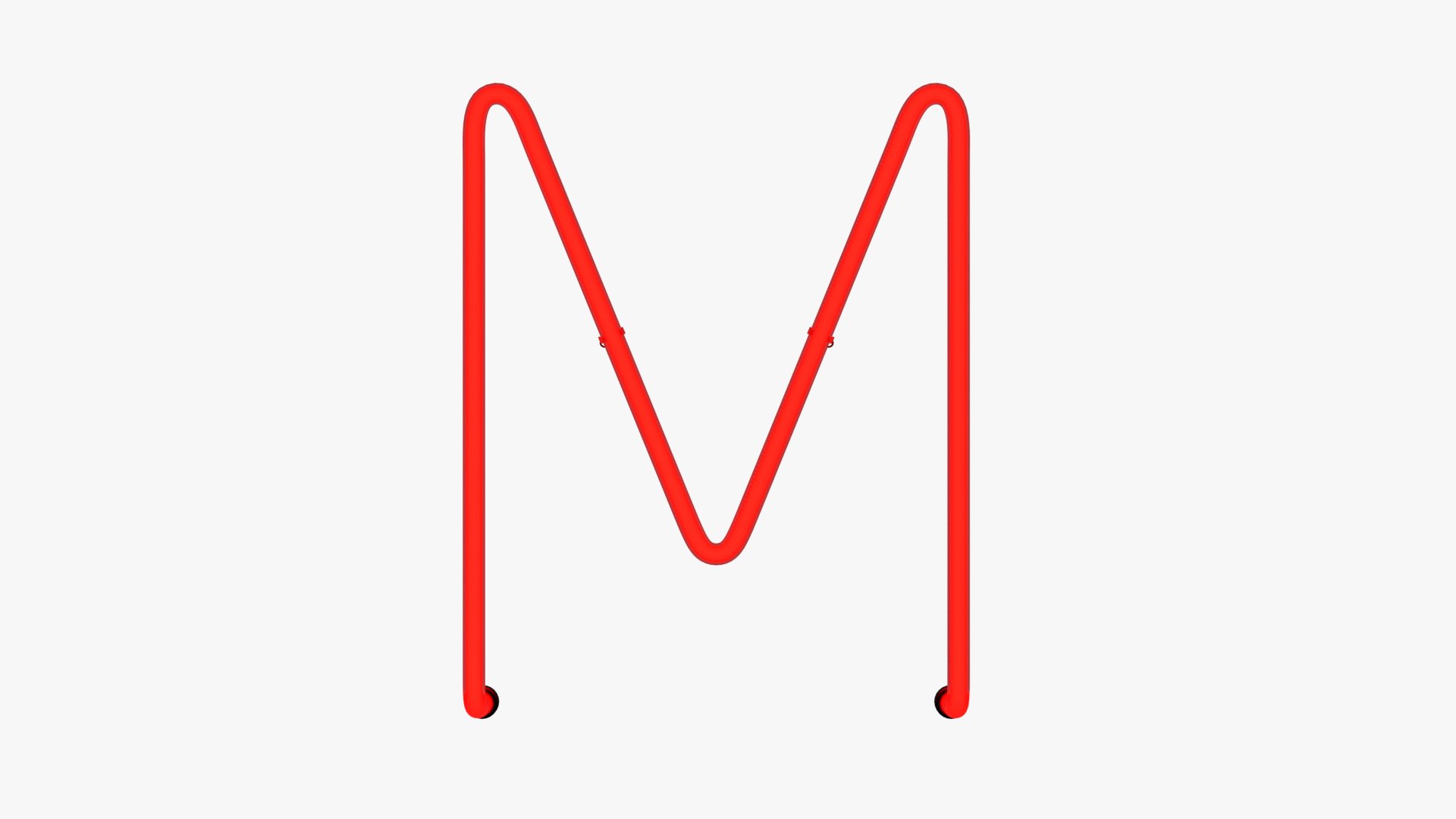 3D Model Neon Red Alphabet M - TurboSquid 2151177